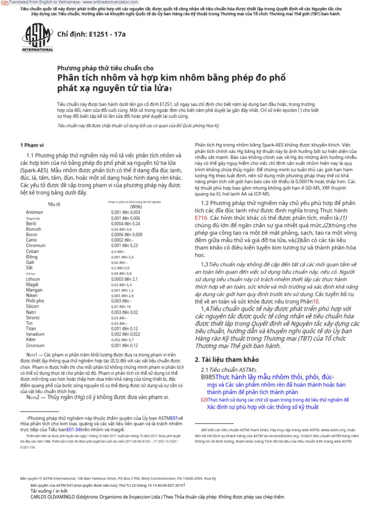 ASTM-E1251-2017- TIẾNG VIỆT | PDF