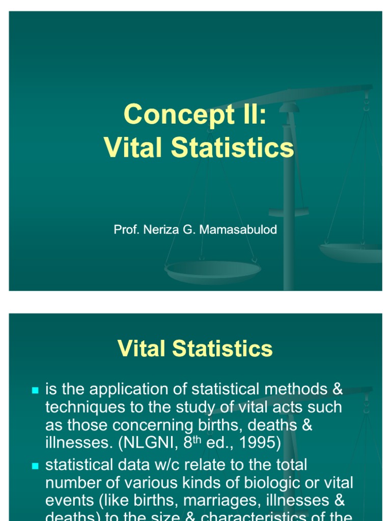 Concept II-Vital Statistics | PDF | Social Science