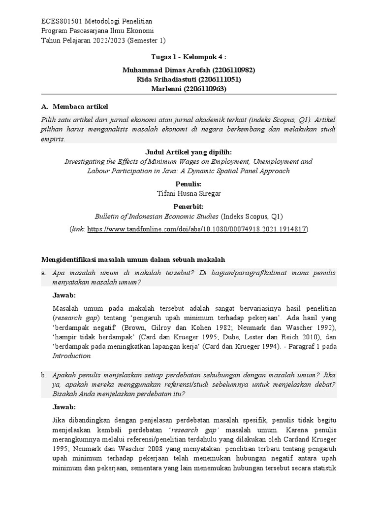 Tugas 1 Kelompok 4 | PDF