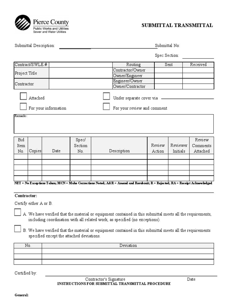 Contractor Submittal Guidelines | PDF | Specification (Technical Standard)