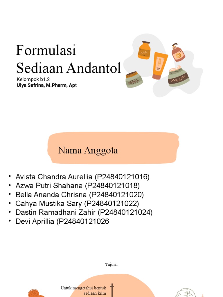 Formulasi Krim Andantol dan Evaluasi | PDF