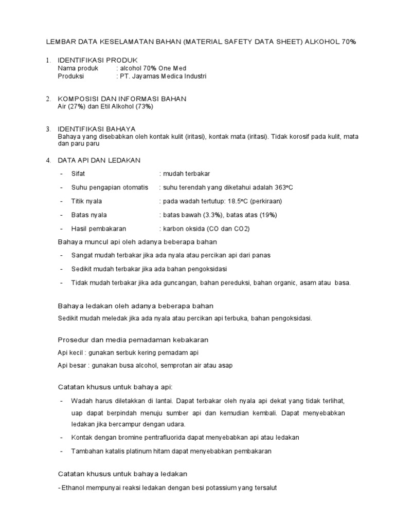 MSDS Dan Label B3 Alkohol | PDF