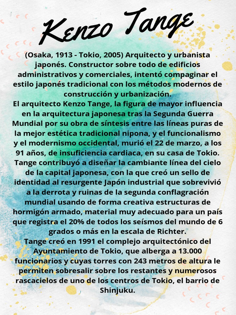 Kenzo Tange | PDF | Tokio | Japón