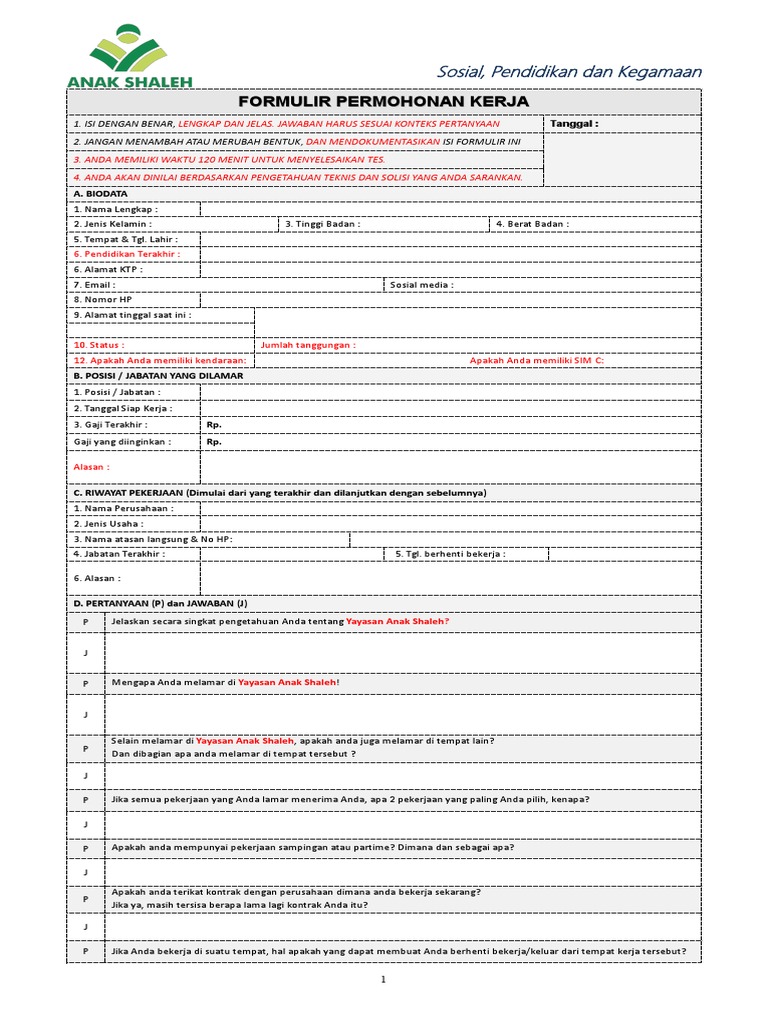 Form Interview LAZ 2022 | PDF