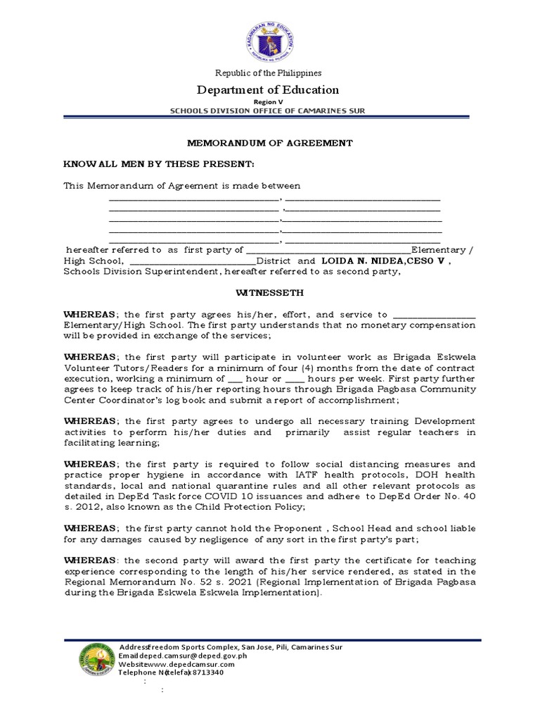 MOA Brigada Pagbasa Edited | PDF