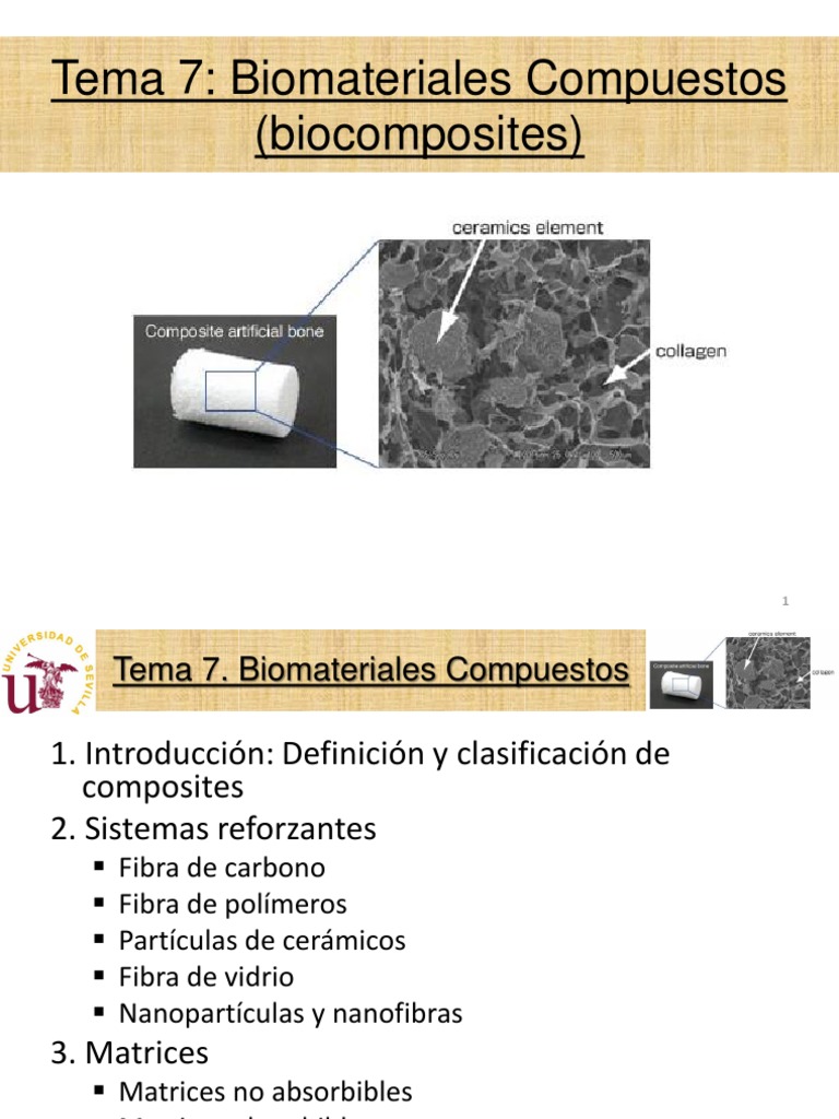 Tema 7. Biomateriales Compuestos. | PDF | Biomaterial | Fibras