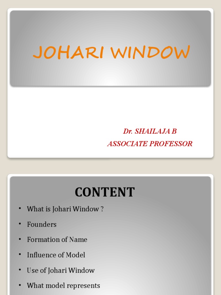 Johari Window | PDF | Attitude (Psychology) | Feeling