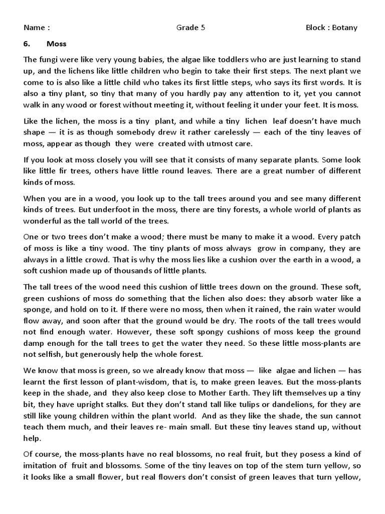 6 Moss | PDF | Moss | Trees