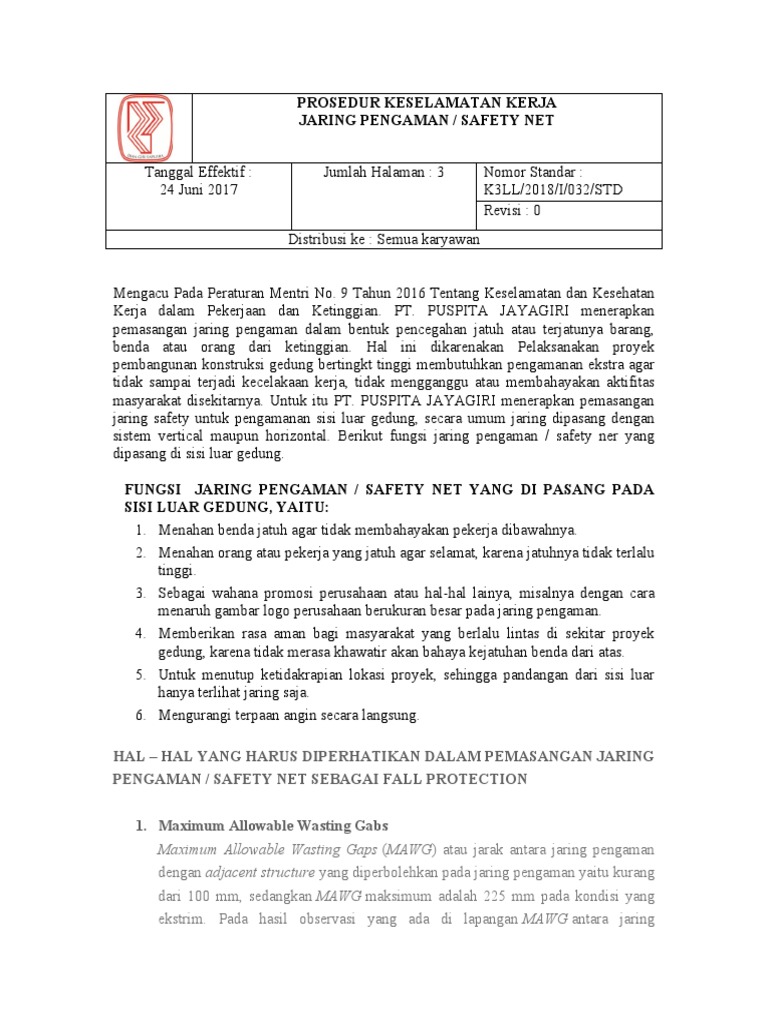 Prosedur Safety Net | PDF