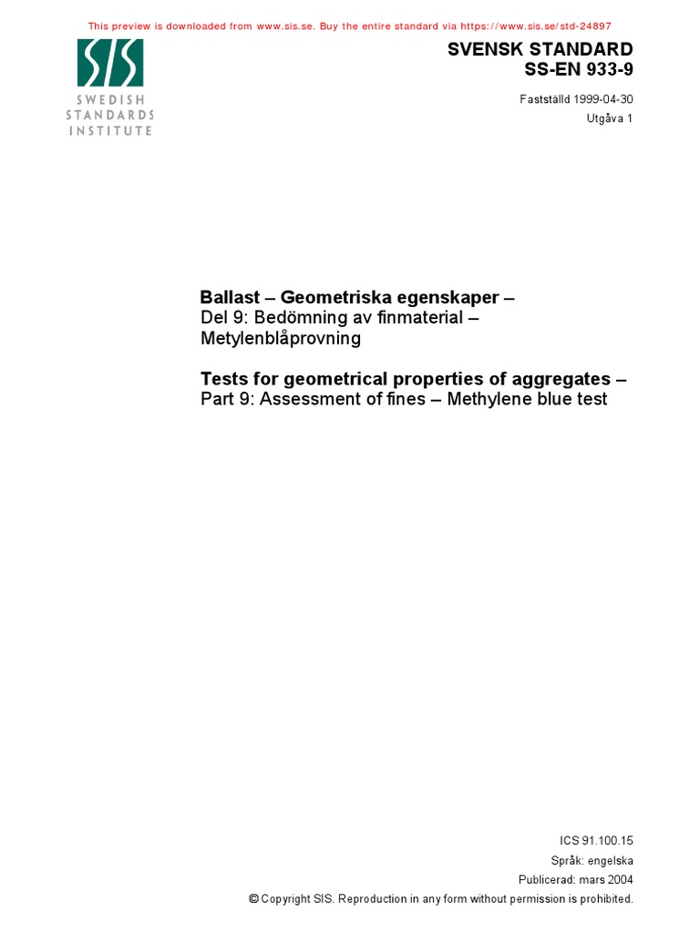 BS en 933-9 | PDF | Adsorption | Filtration