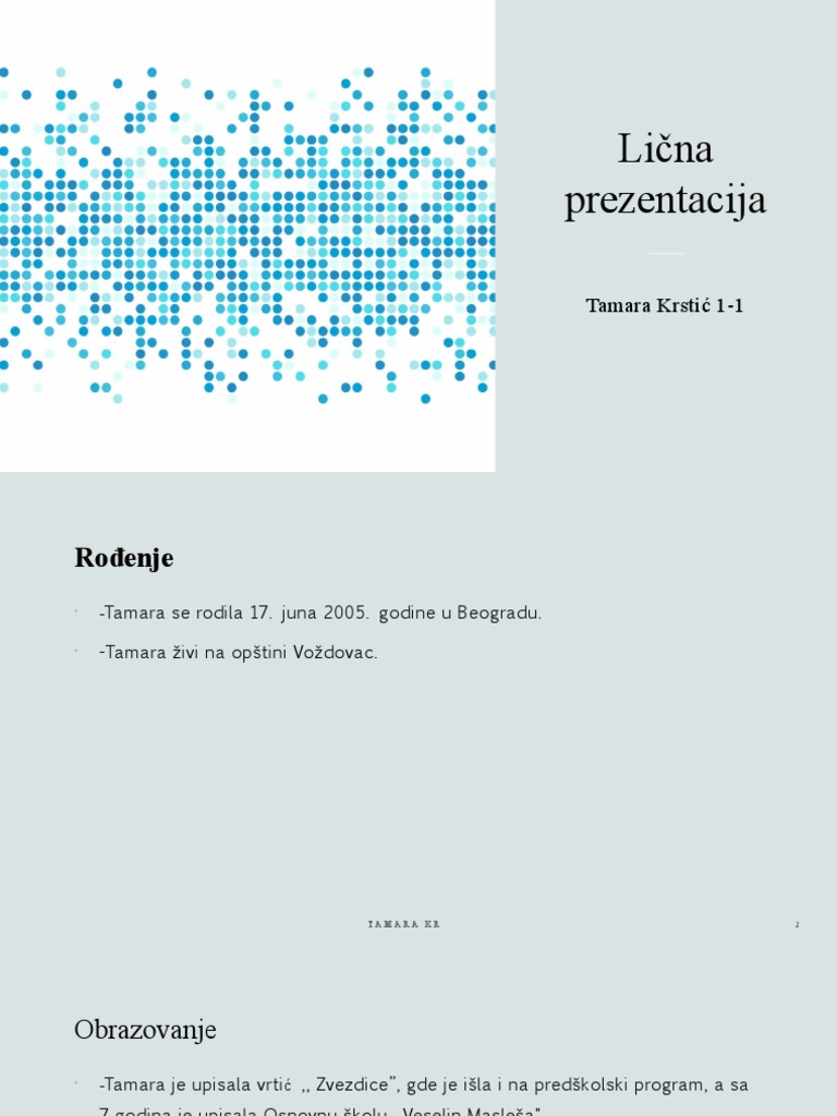 Licna Prezentacija | PDF