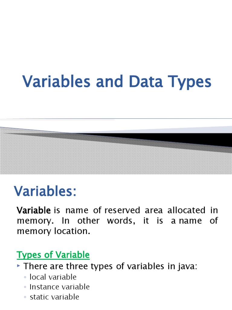 Variables And Data Types Pdf Variable Computer Science Data Type