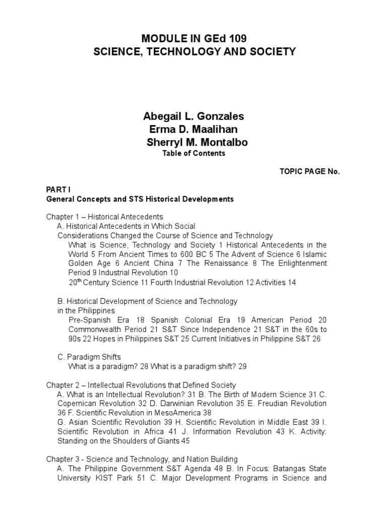 GEd 109 Science, Technology and Society | PDF | Science | Physics