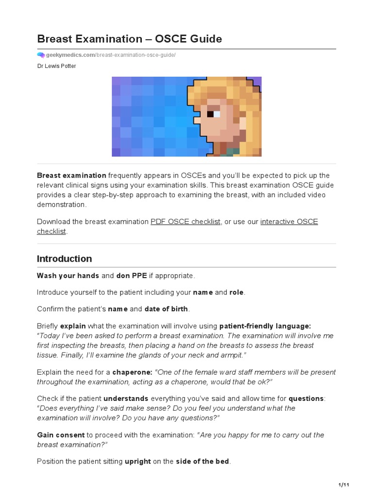 Comprehensive Guide to Performing a Thorough Breast Examination | PDF ...