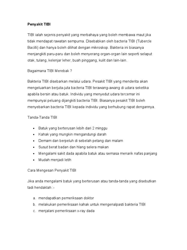 Penyakit TIBI | PDF