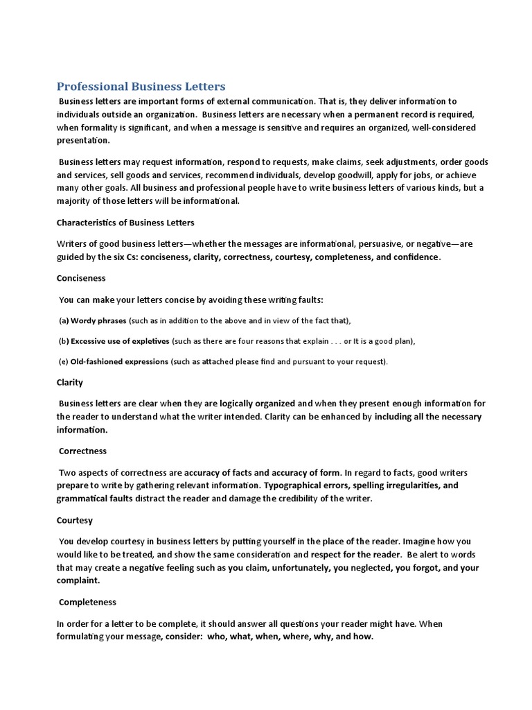Business Letter Writing | PDF | Written Communication | Human Communication