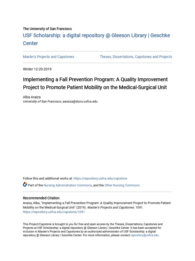 Implementing A Fall Prevention Program - A Quality Improvement Pro ...