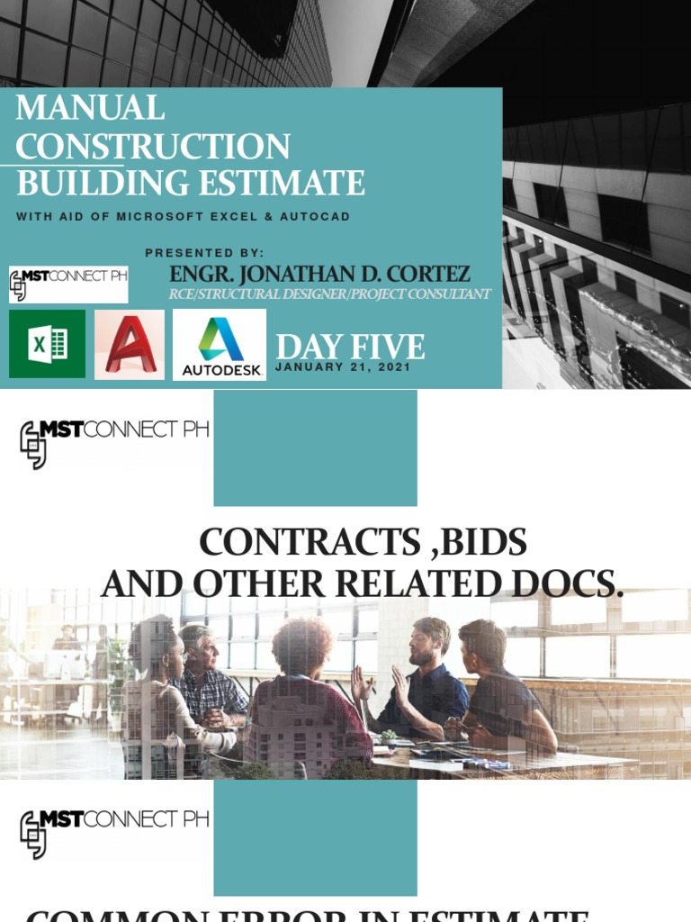 Cost Estimate Part 5 Contracts And Bidding Pdf