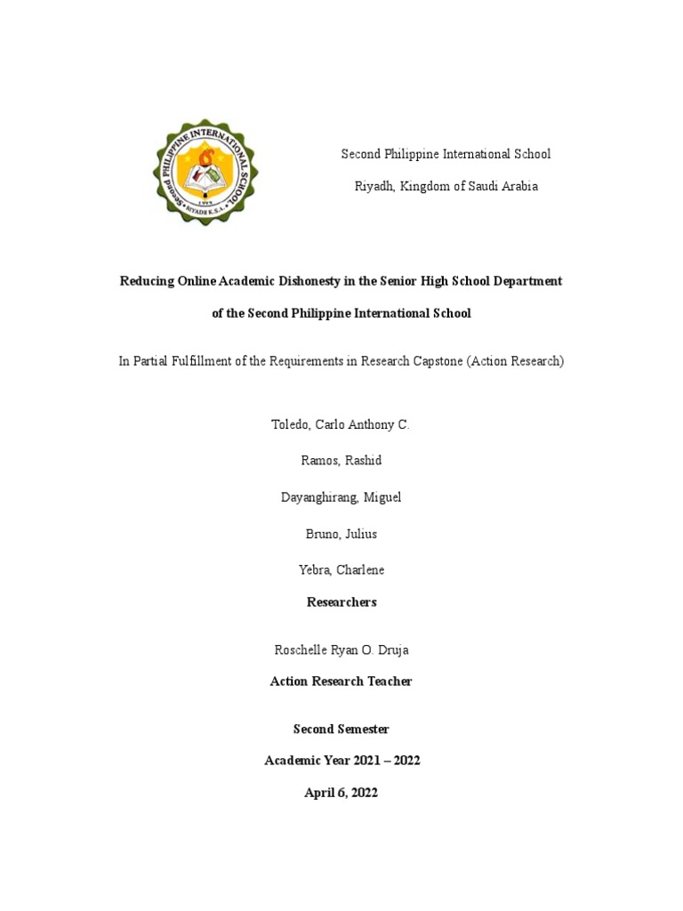 Research Capstone - Academic Dishonesty | PDF | Academic Dishonesty ...