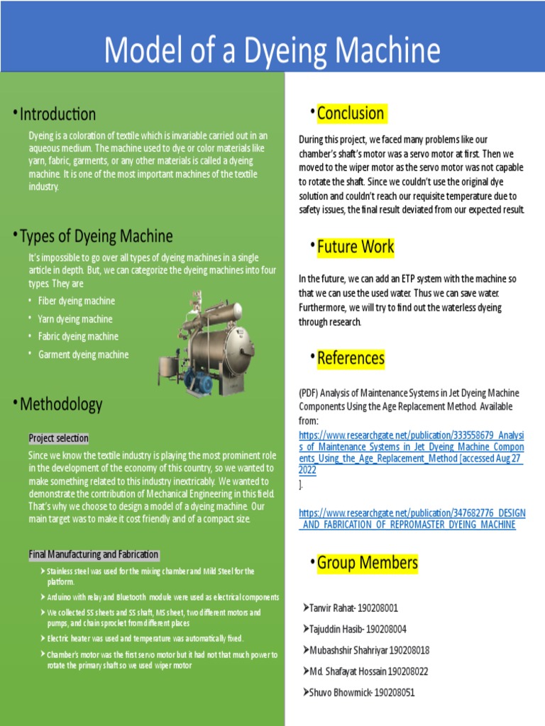 Model of a Dyeing Machine | PDF | Dyeing | Textiles