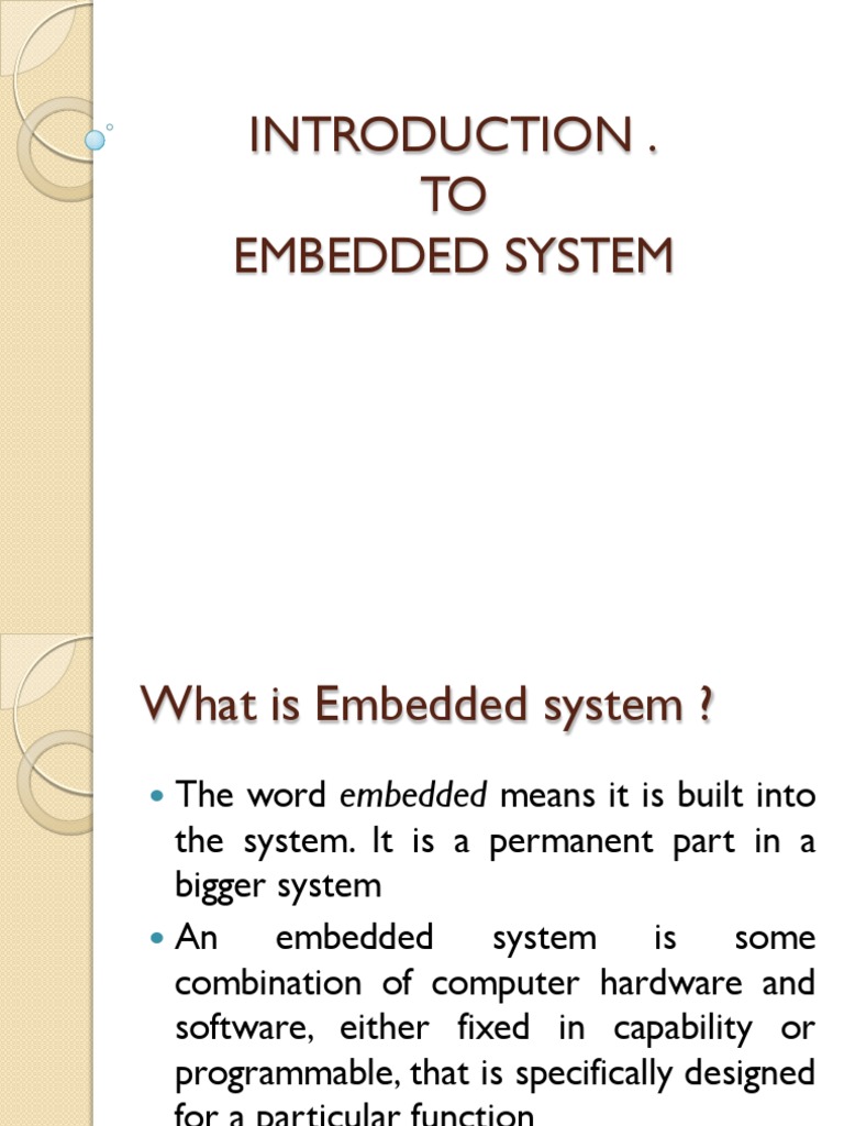 Introduction To Embedded System With Risc Vs Cisc Pdf Embedded System Central Processing Unit