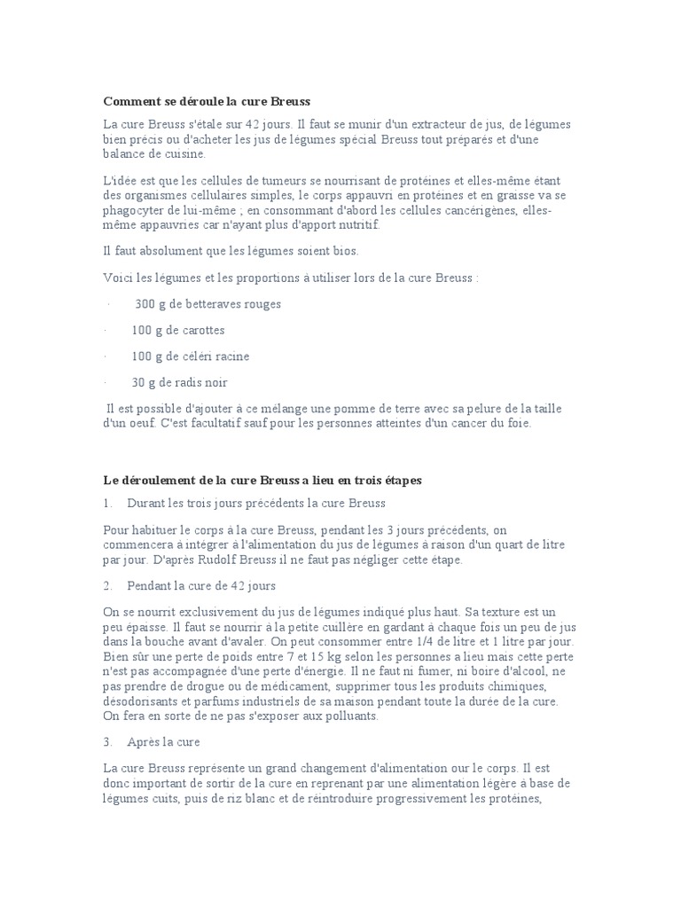 Guide complet de la cure Breuss | PDF | Cancer | Noix (Fruit)