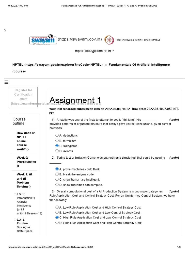 Fundamentals of Artificial Intelligence - Unit 3 - Week 1 - AI and AI ...
