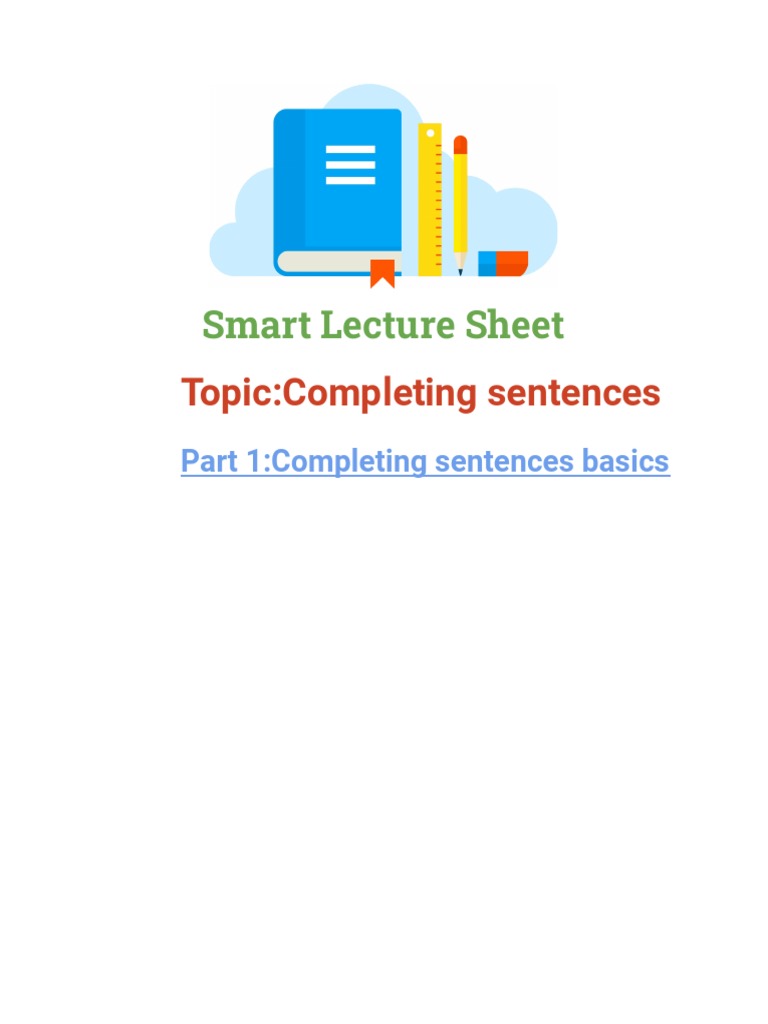 Completing Sentences | PDF