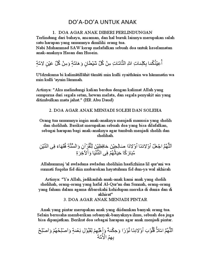 Doa Utk Anak | PDF