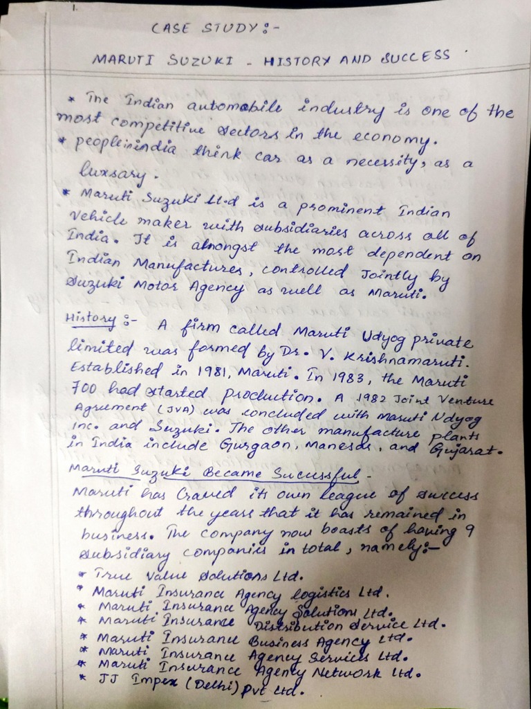 Case Study Maruti Suzuki | PDF