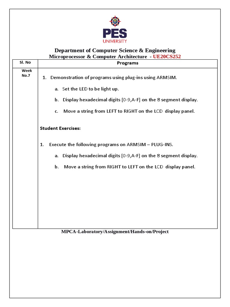 MPCA - Week7 2022 - Labcourse | PDF