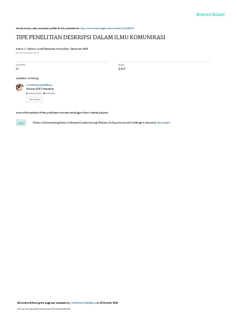 Contoh Laporan Jenis Penelitian Deskriptif | PDF | Science | Inquiry
