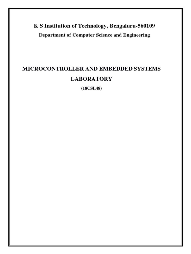 MC&ES (18CSL48) Lab Manual | Download Free PDF | Microcontroller | System On A Chip