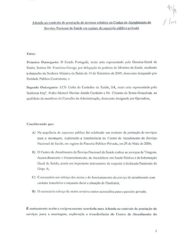 Modelo de Adenda | PDF | Parceria público-privada | Serviço Nacional de ...