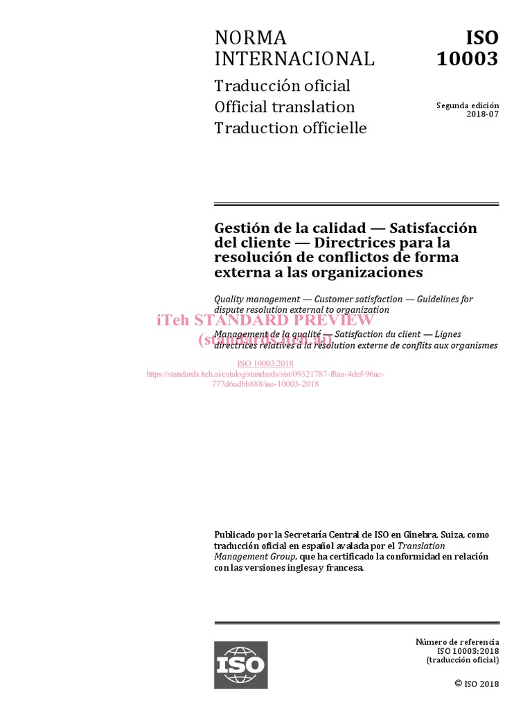 Iso 10003 2018 | PDF | Organización internacional para la ...