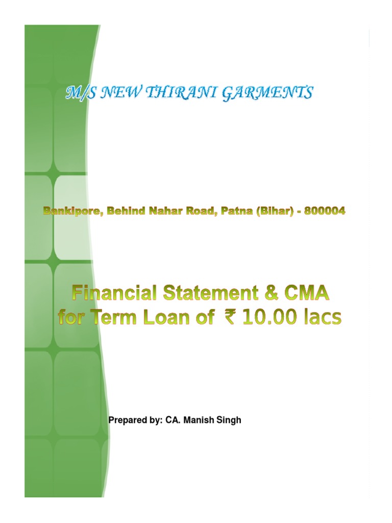 Term Loan Project Report Format | PDF | Expense | Depreciation