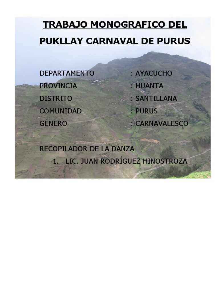 Monografia Del Pukllay Carnaval de Purus | PDF | Carnaval