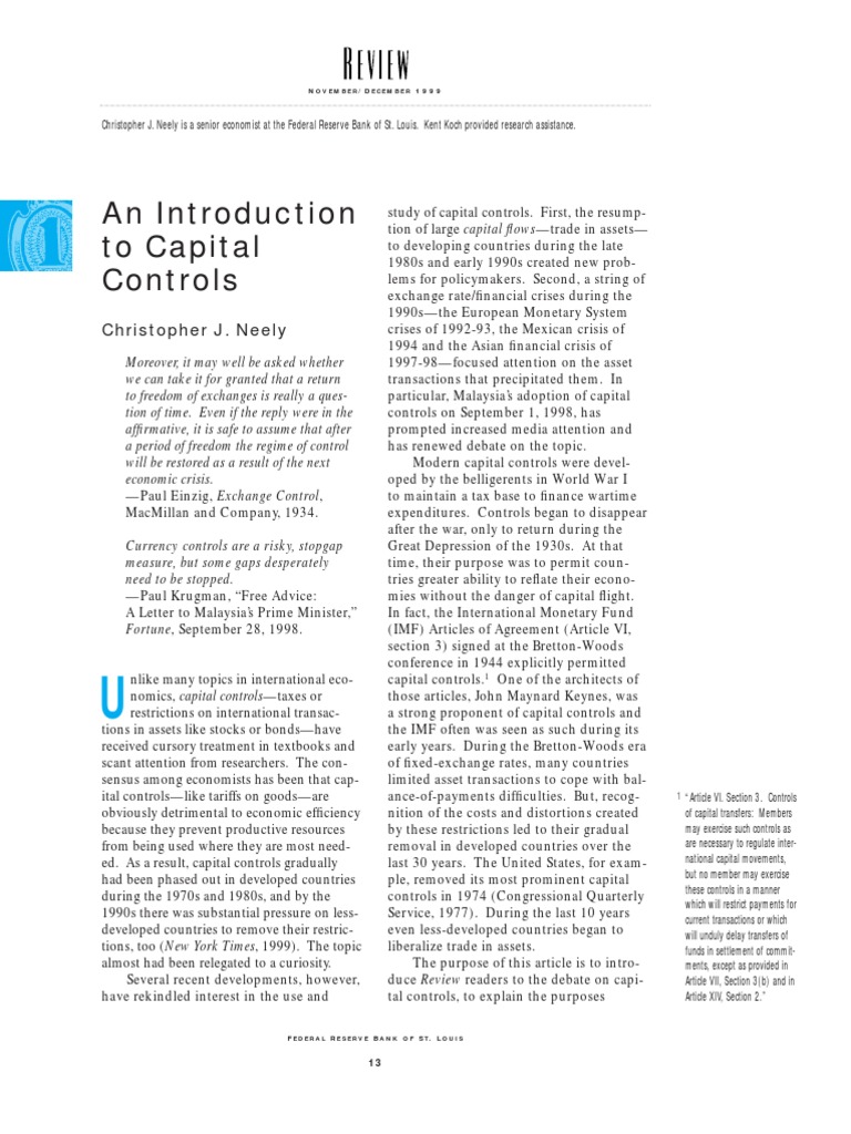 Intro To Capital Controls | PDF | Balance Of Payments | Capital Control