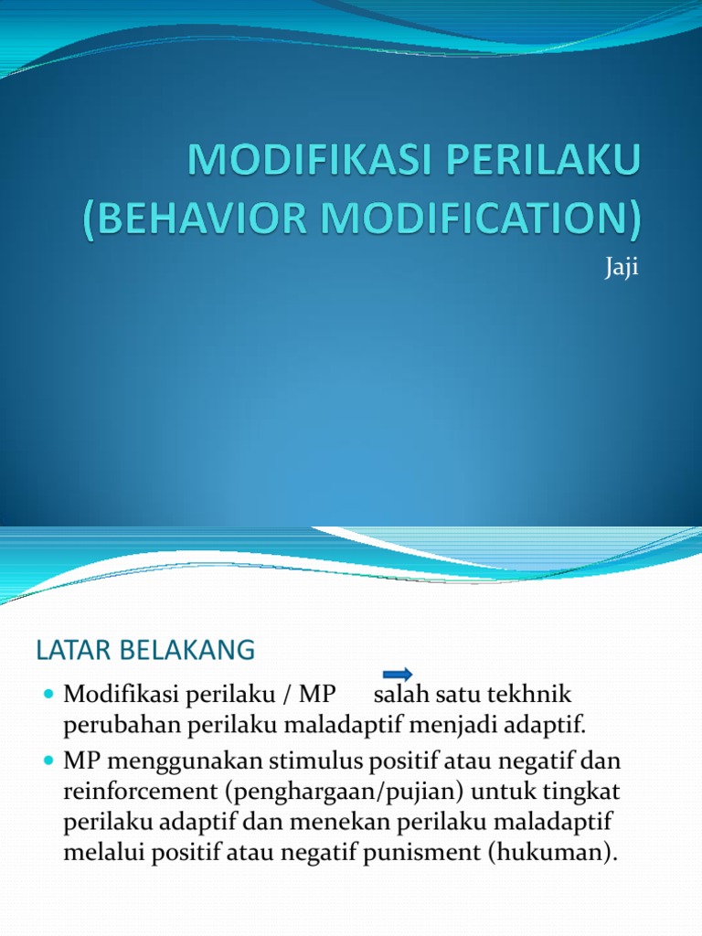 Modifikasi Perilaku (Behavior Modification) | PDF