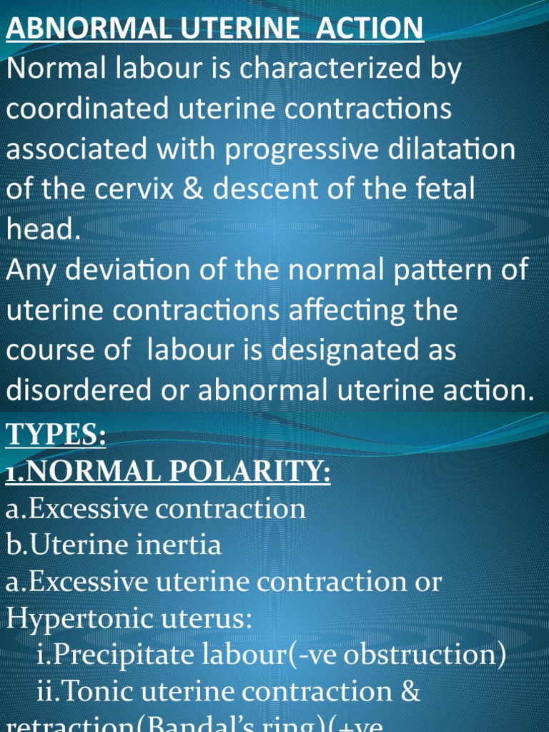 Abnormal Uterine Contractions | PDF | Childbirth | Uterus