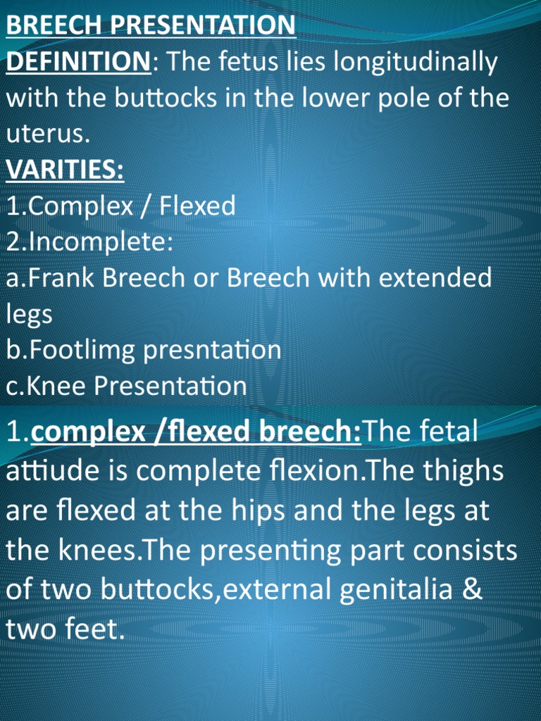 Breech Presentation | PDF | Childbirth | Pelvis