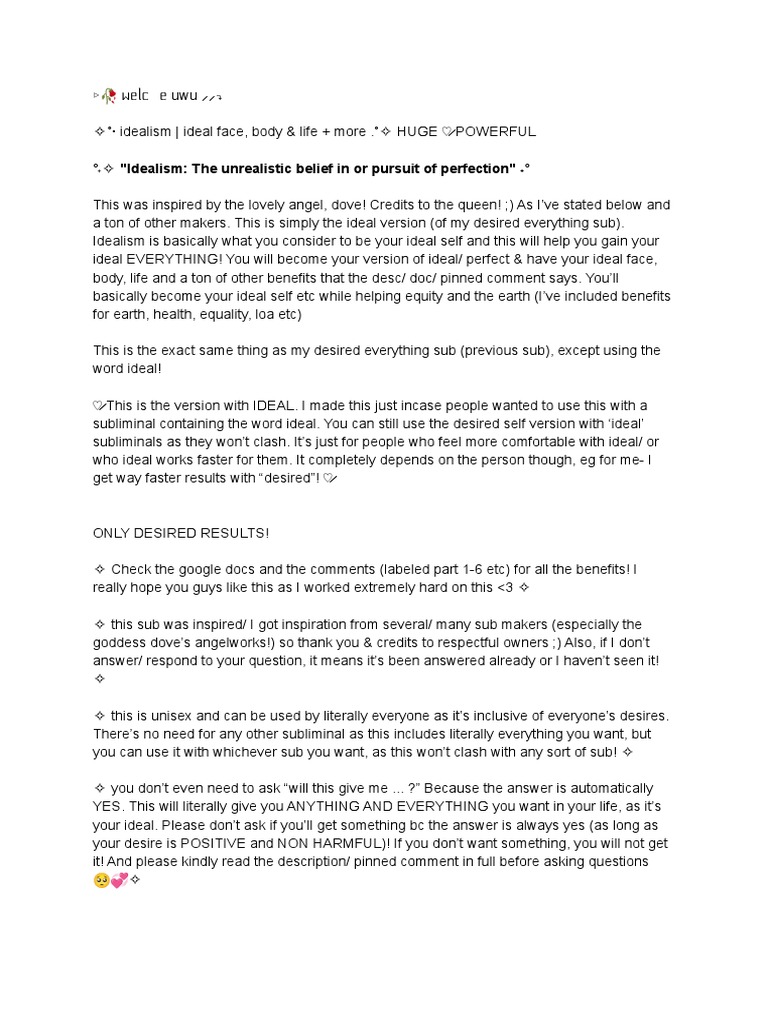 Idealism | PDF | Hair | Fair Use