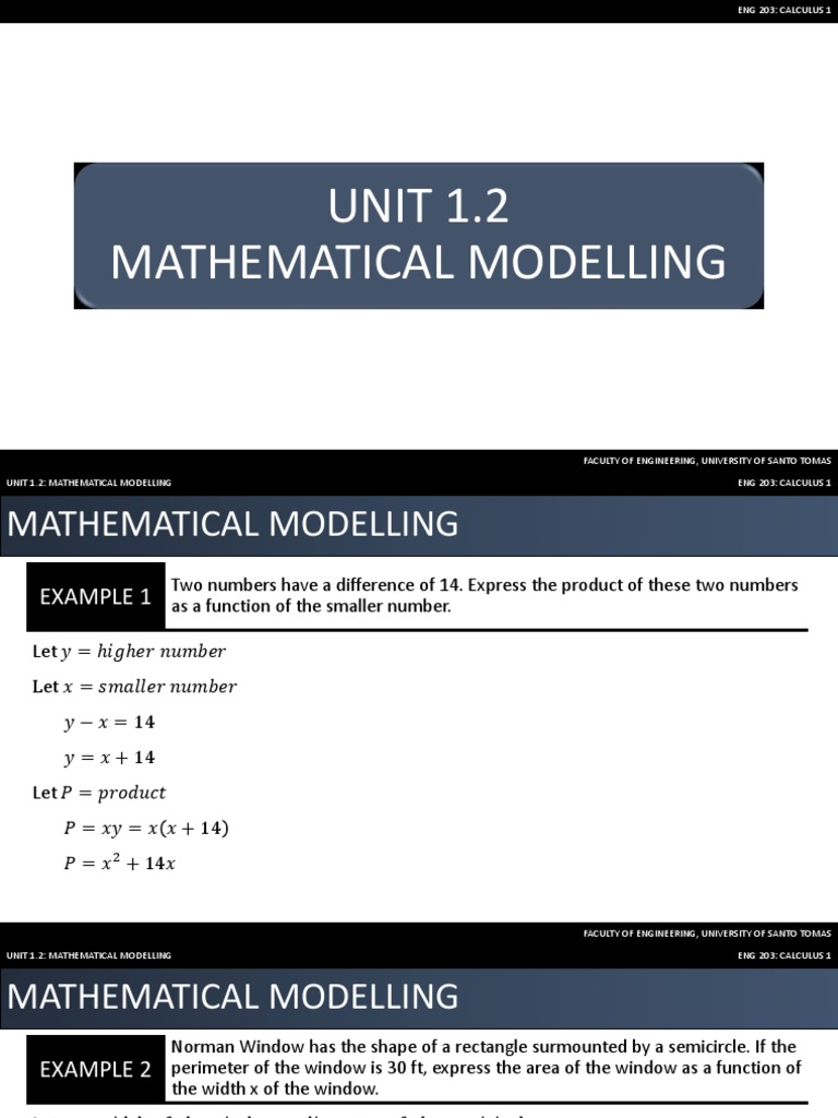 Unit 1.2 - Mathematical Modelling | PDF | Area | Mathematical Objects