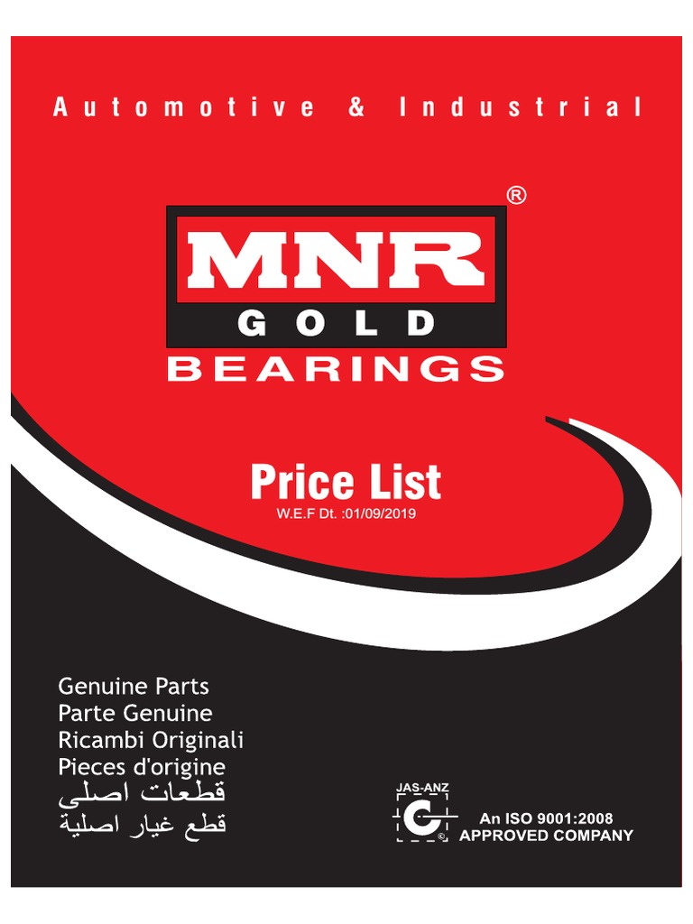 MNR Bearing India Price List | PDF | Land Vehicles | Machines