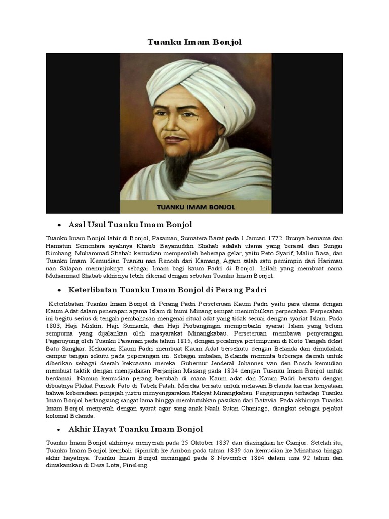 Tuanku Imam Bonjol | PDF