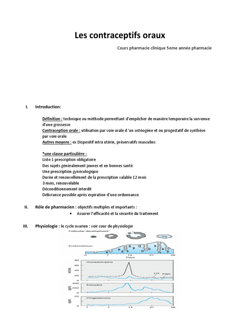 Contraceptifs Oraux : Guide Complet | PDF | Contraception | Médecine ...