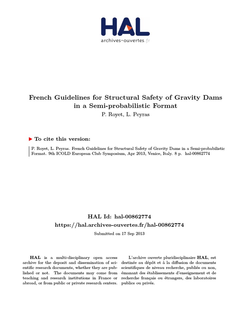 French Guidelines For Structural Safety of Dams | PDF | Strength Of ...