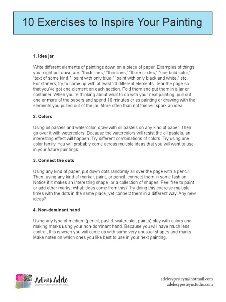 Inspiring Painting Exercises Guide | PDF | Paintings | Color