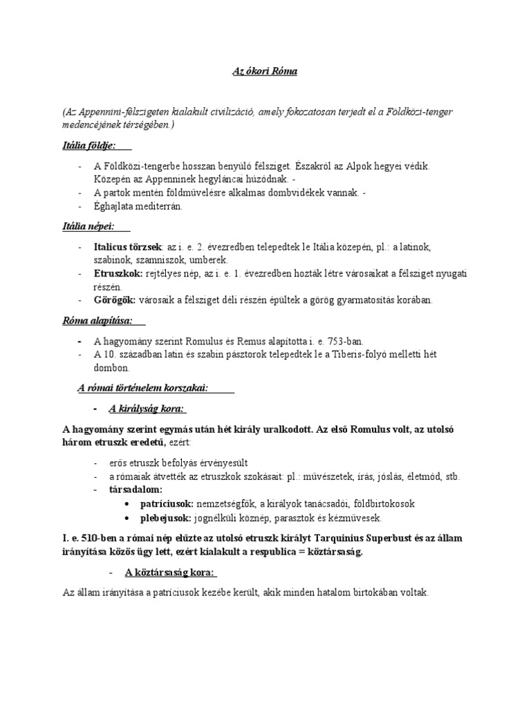 Az Ókori Róma | PDF