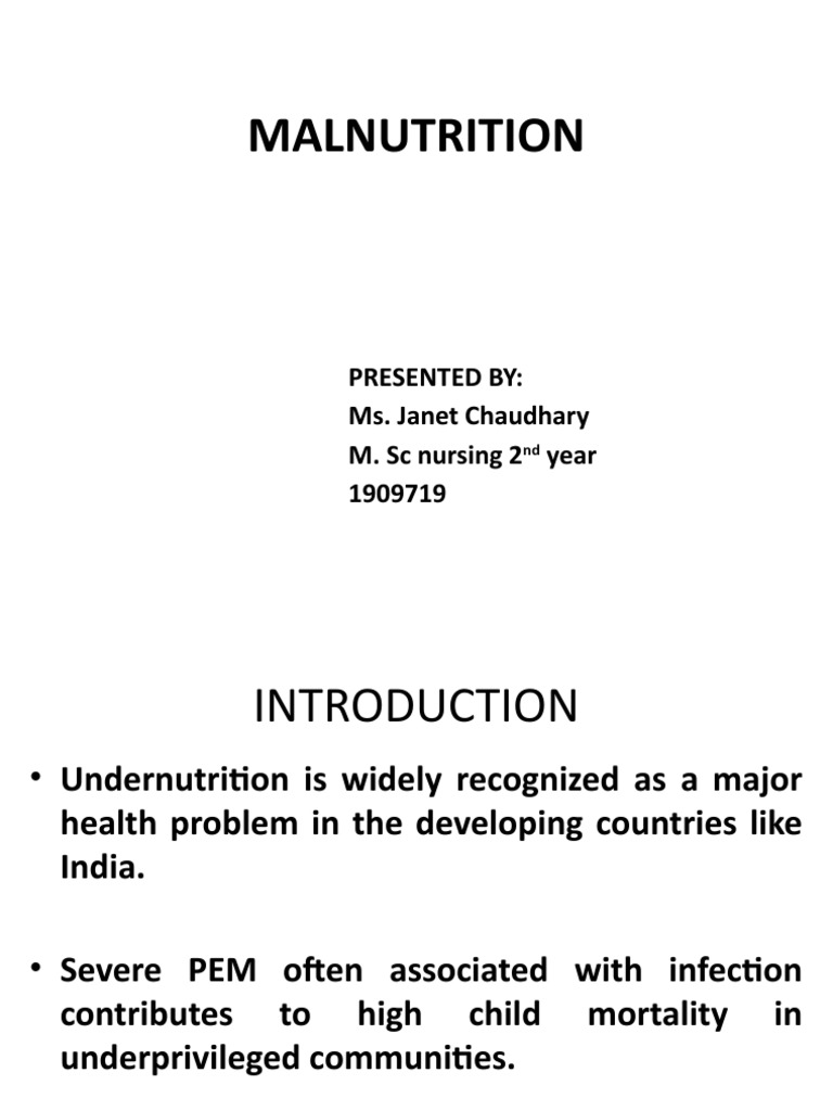 Pem Presenataion | PDF | Malnutrition | Clinical Medicine